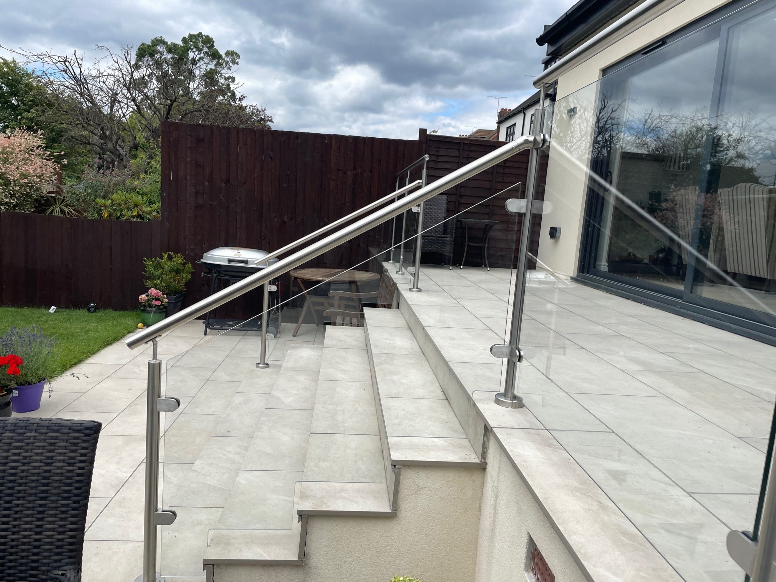 Stainless Steel Post and Rail Glass Balustrade - South Woodford → ...