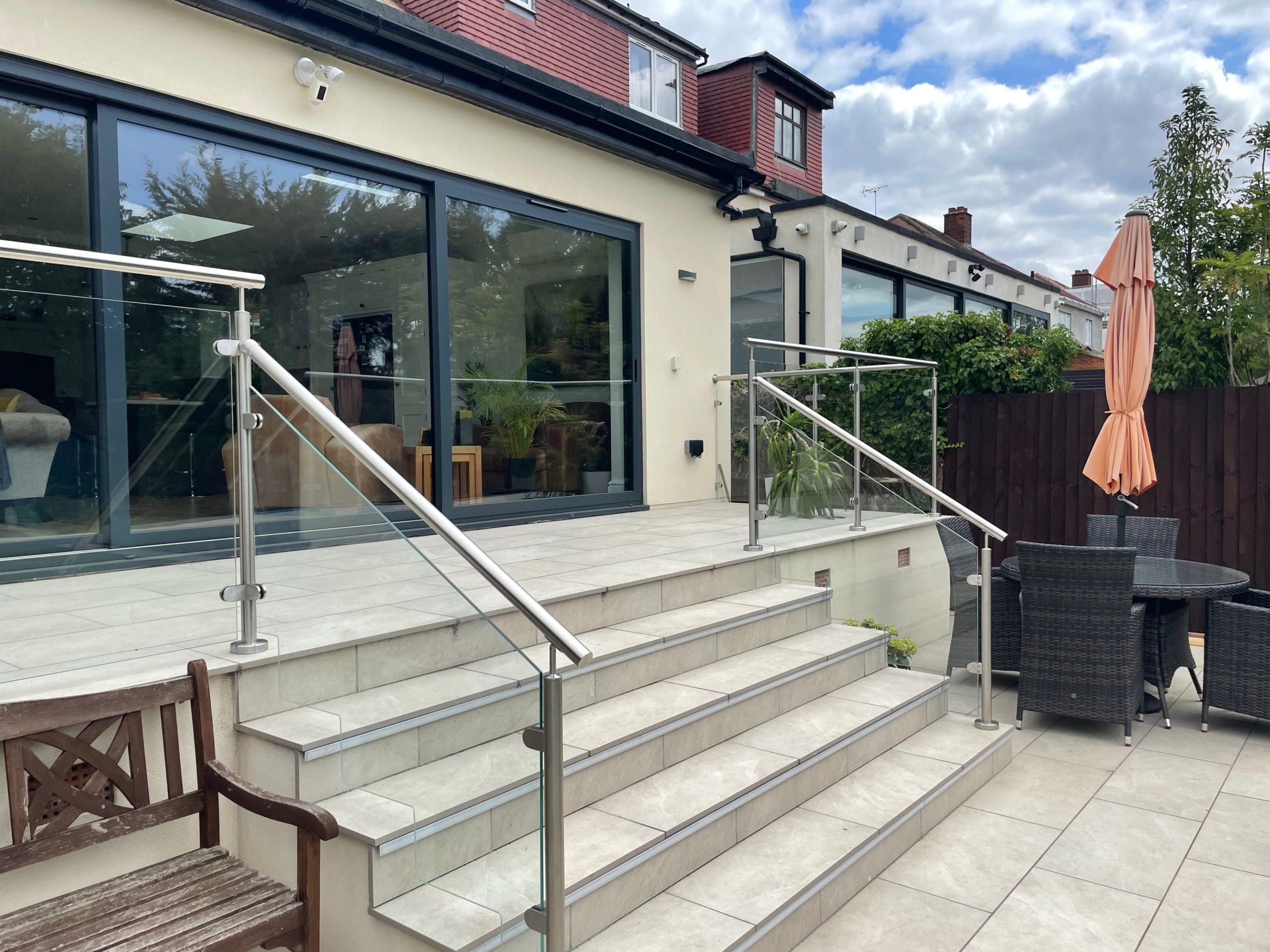 Stainless Steel Post and Rail Glass Balustrade - South Woodford → ...