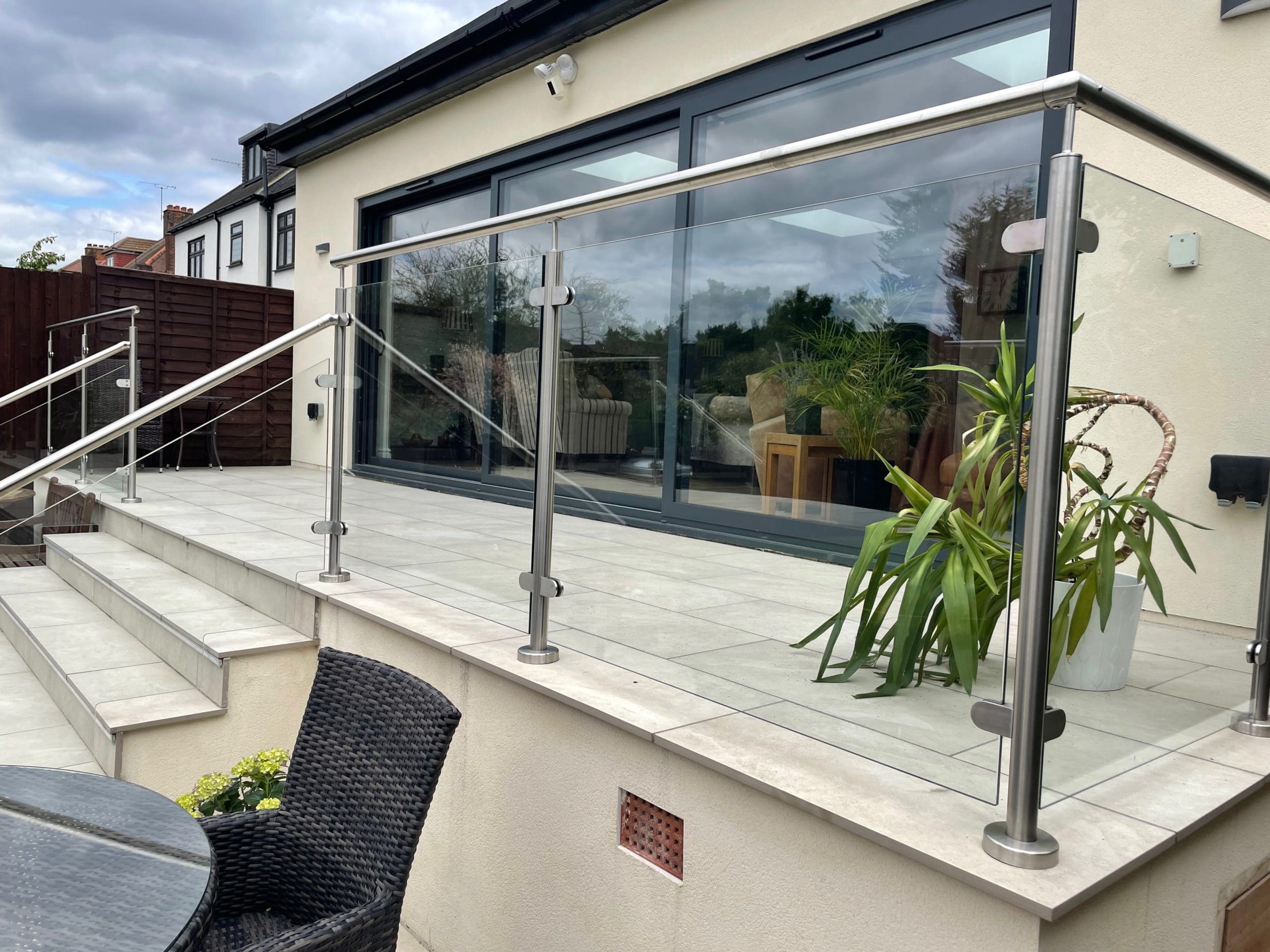 Stainless Steel Post and Rail Glass Balustrade - South Woodford → ...