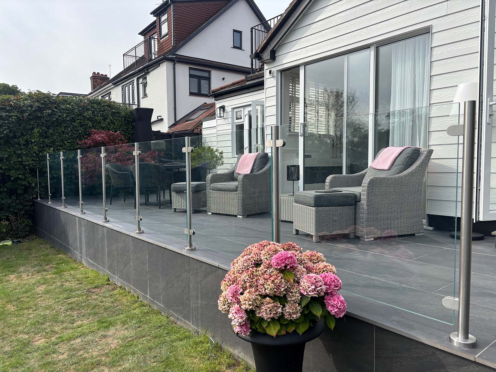 Free floating glass balustrade - Colin, Benfleet → Visage Glass and Steel